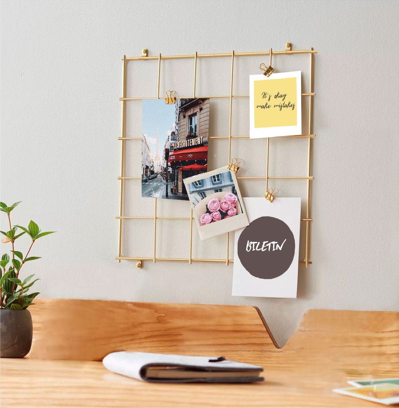 Gold Wire Wall Grid Free Clips Black School Gold Photo Mesh White