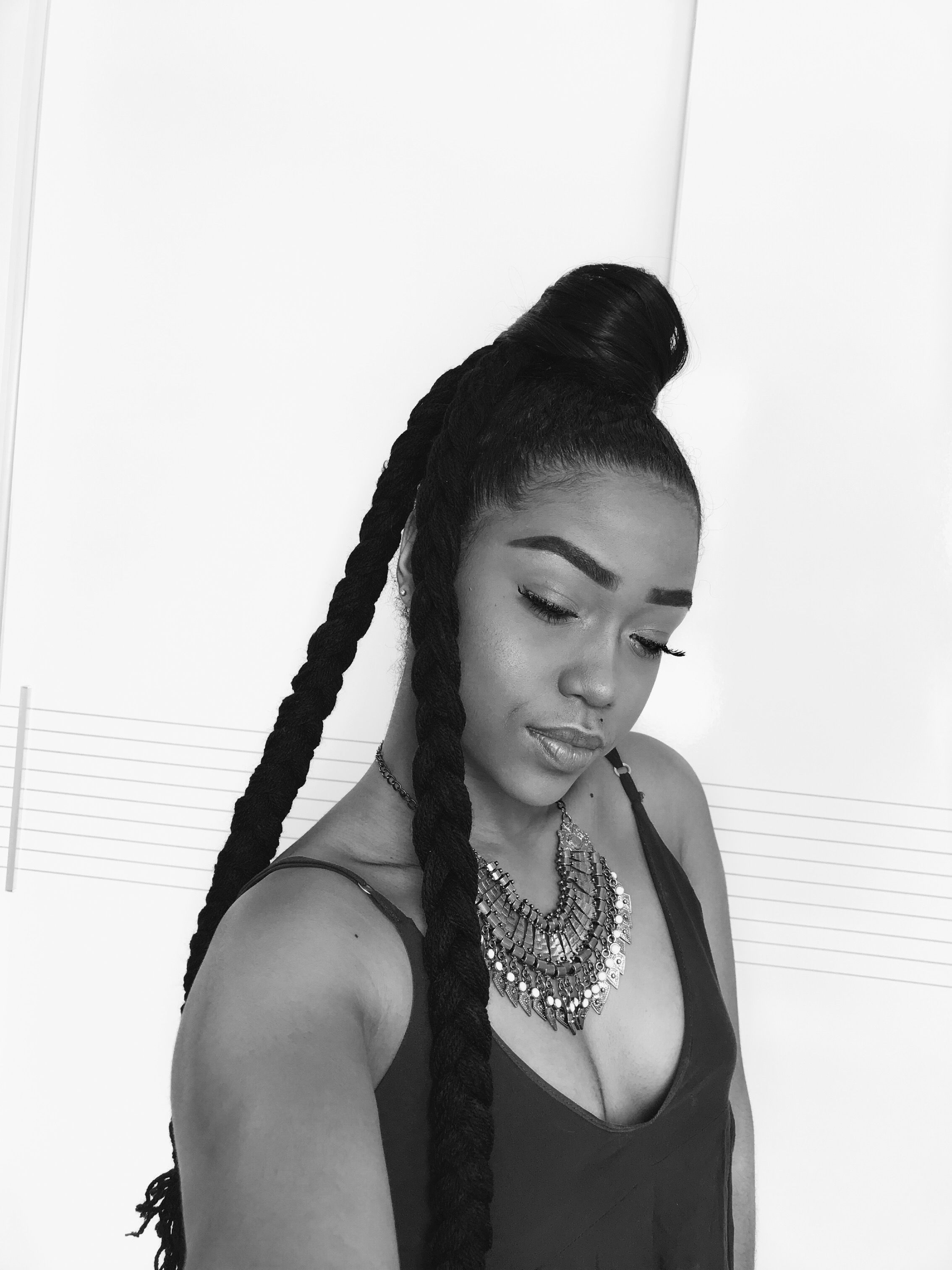 Tranças Box Braids Chain Necklace Necklace Pearl Necklace