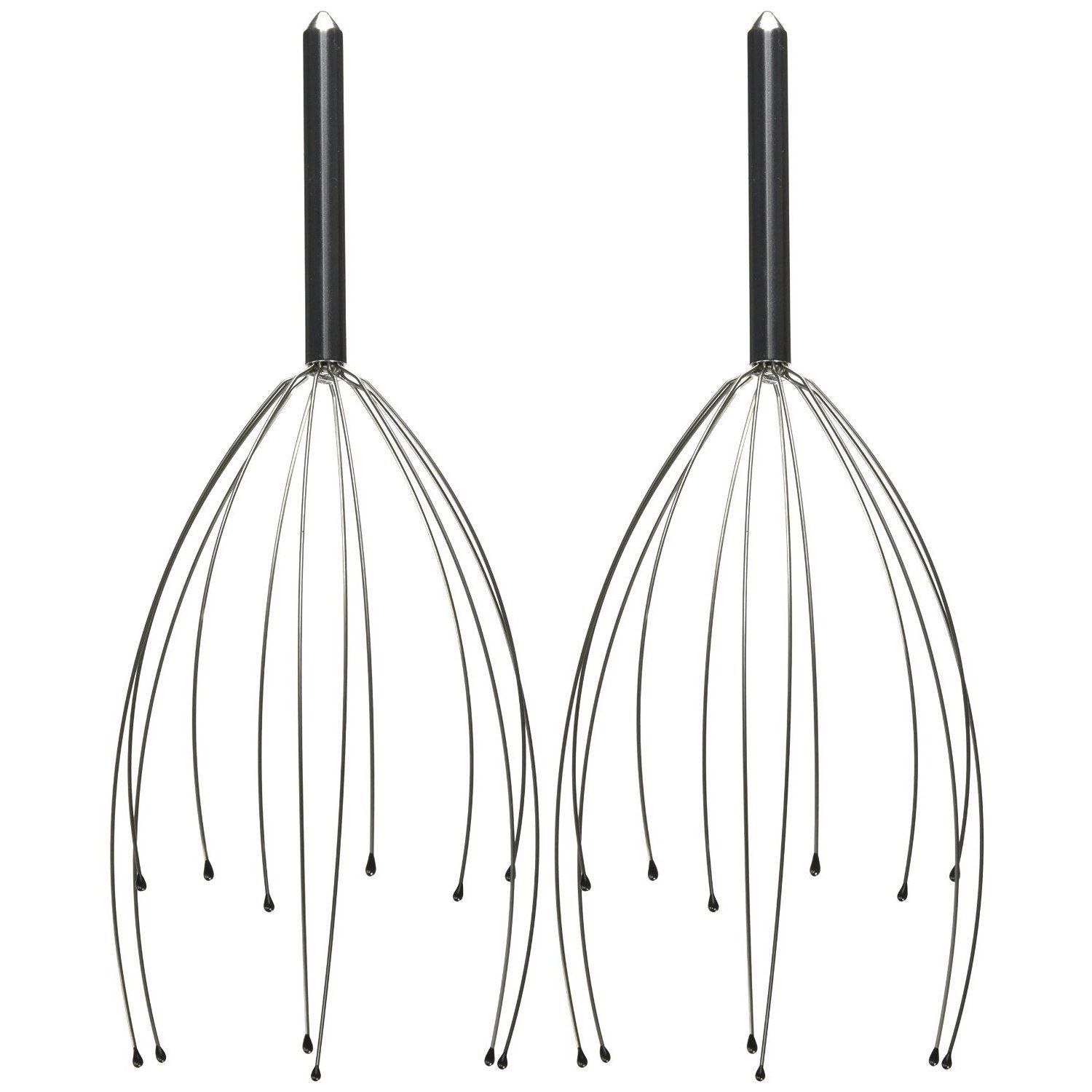 Stainless Steel Silver Wire Handheld Headscalp Massagers Set Of 2 Scalp Massage Head