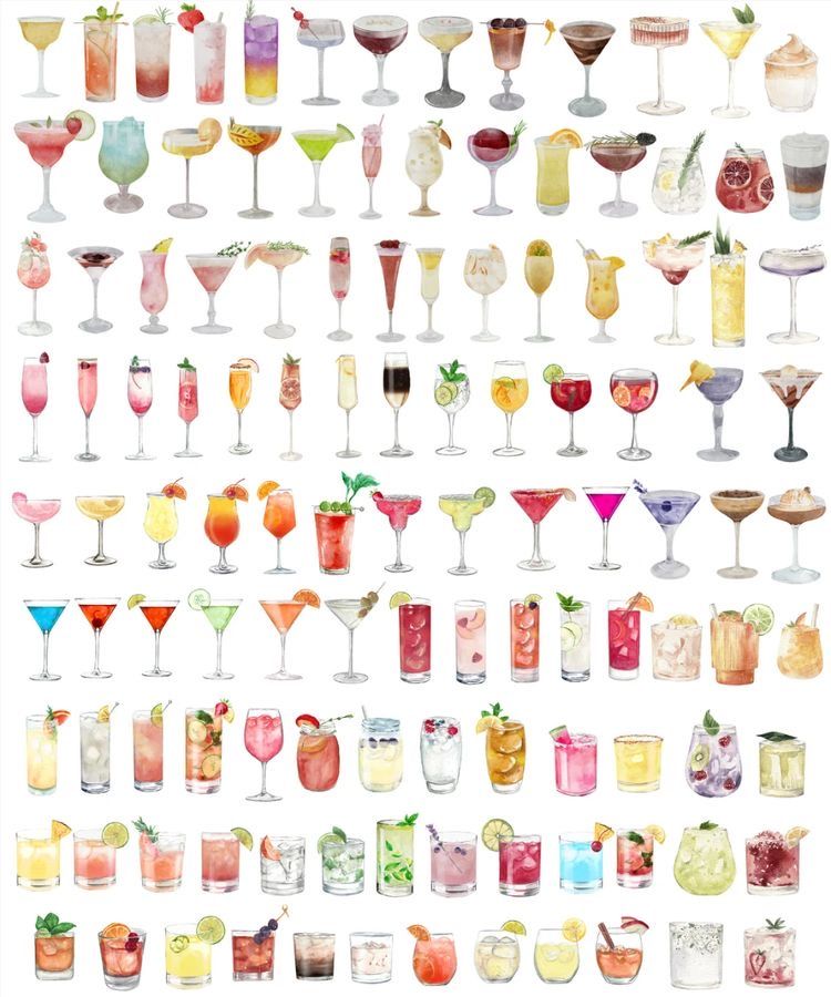 Cocktail Hour Watercolour Illustration Artofit