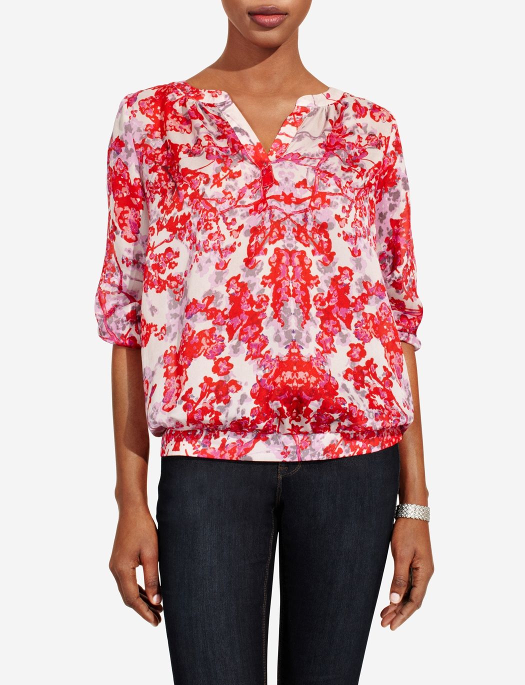 Floral Popover Blouse Womens Tops The Limited Clothes Blouses