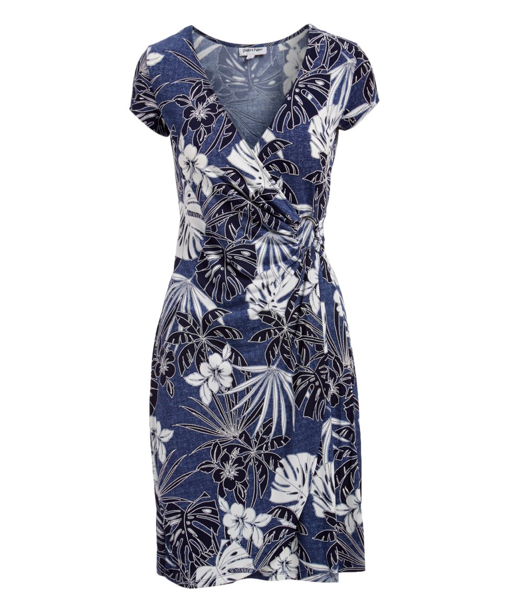 Shelby And Palmer Navy And White Floral Shift Dress Women Womens Shift