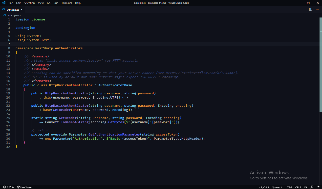Csharp Example
