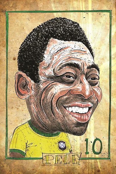 Sketch Of Brazilian Legend Pele Caricaturas Dibujos De Futbol Leyendas De Futbol