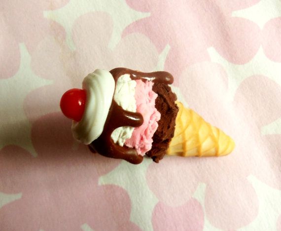 Triple Scoop Neapolitan Ice Cream Cone Magnet By Scrumptiousdoodle 14