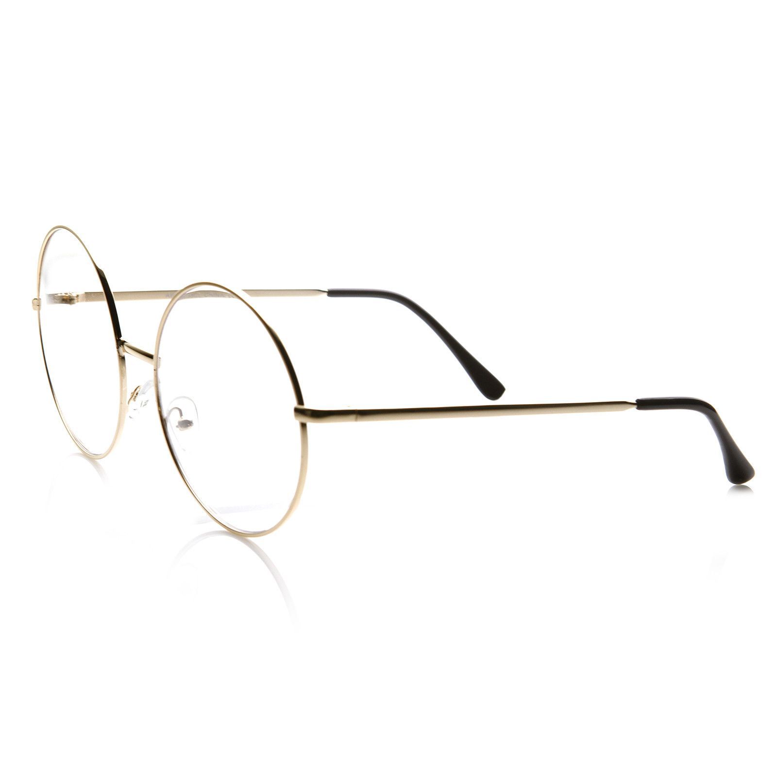 Vintage Era Super Large Round Circle Metal Clear Lens Glasses 8714 Fashion Eye Glasses