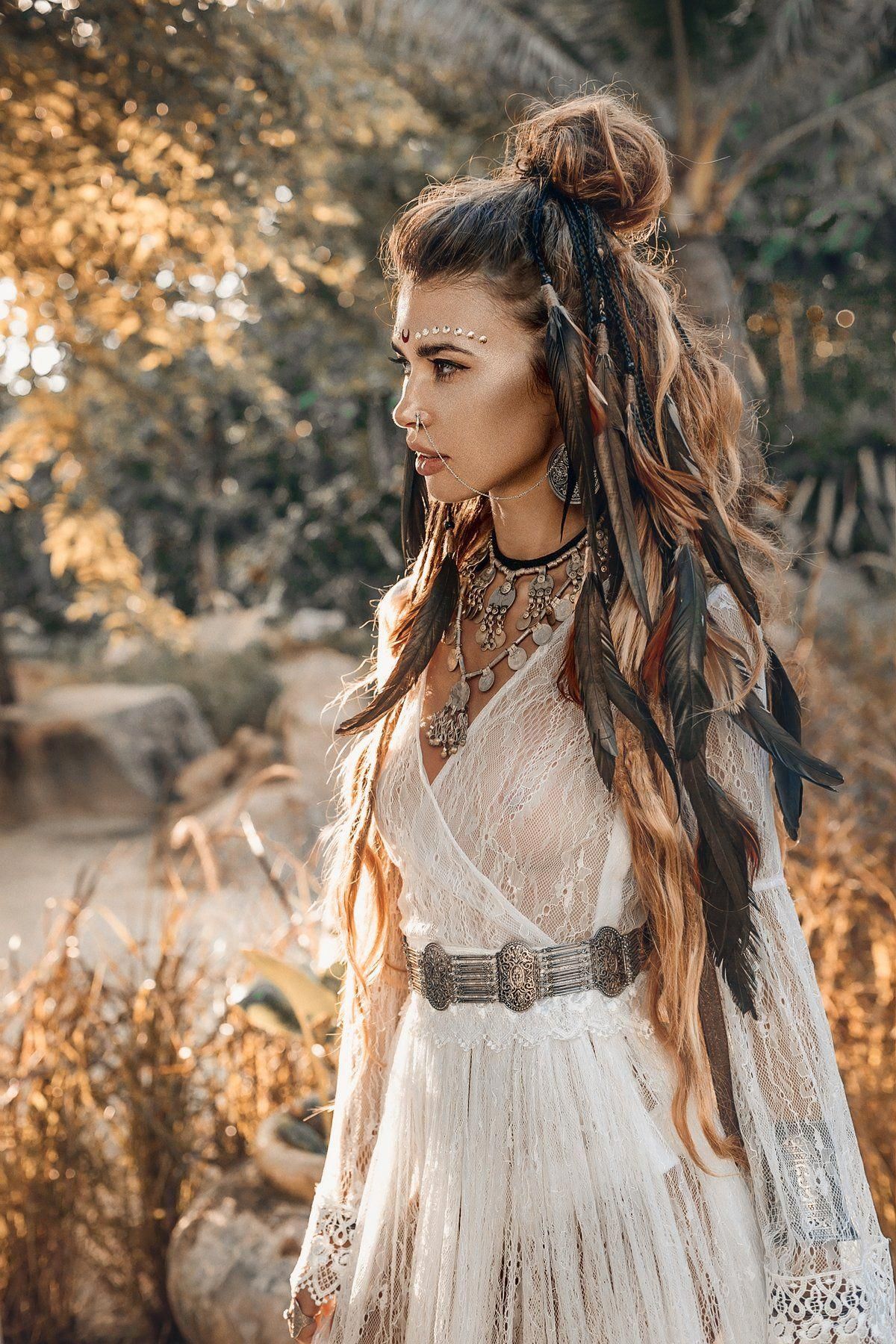 Vishnu Island Tribe Bohemian Lace Dress Bohemian Hairstyles Boho Fashion