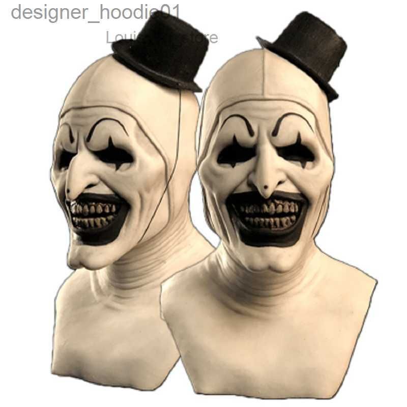 Costume Accessories Terrifier Art The Clown Horror Mask Cosplay Funny Evil Joker Hat Latex Masks