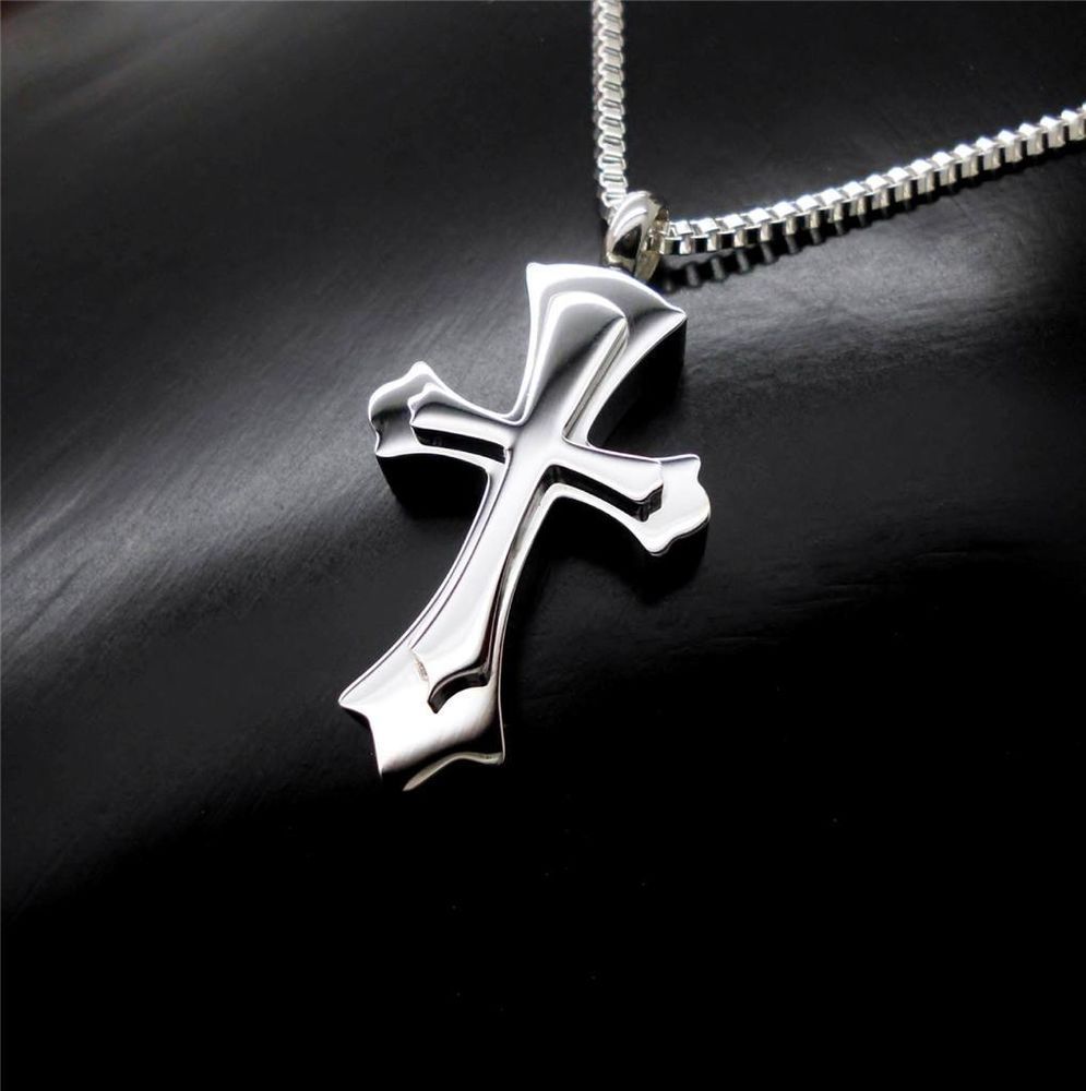316L Steel Double Silver Christian Cross Memorial Cremation Keepsake ... 316L Steel Double Silver Christian Cross Memorial Cremation Keepsake ...
