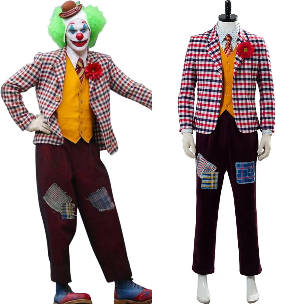 Joker 2019 Joaquin Phoenix Joker Clown Tenue Avec Perrque Cosplay Cost