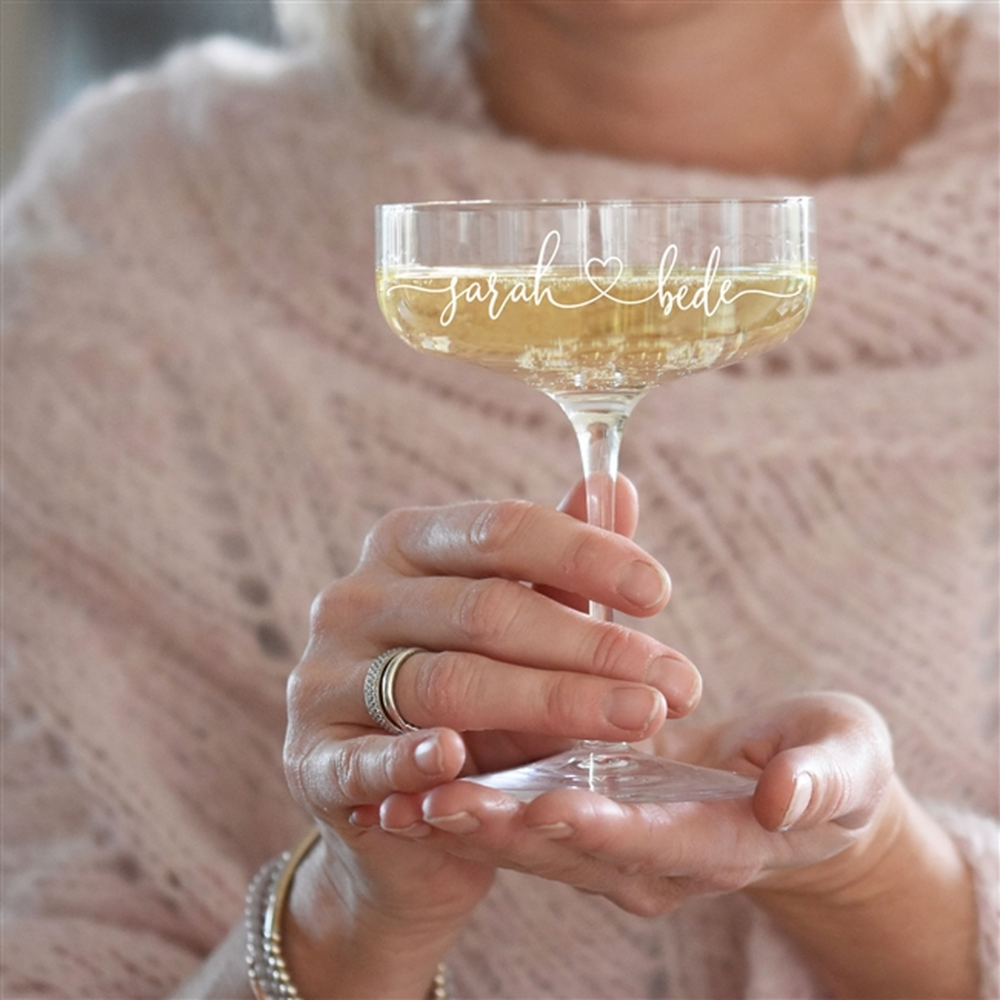 Personalised Couples Champagne Coupe Glass Champagne Coupes Personalized Ts For Her Coupe