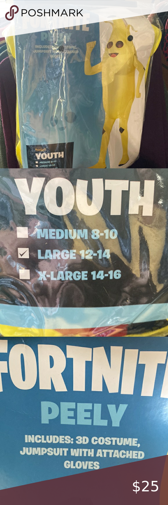 Fortnite Peely Costume Youth Large 12 14 Fortnite Costumes Youth