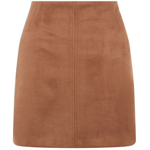 Brown Suedette A Line Skirt 20 Aud Liked On Polyvore Featuring Skirts