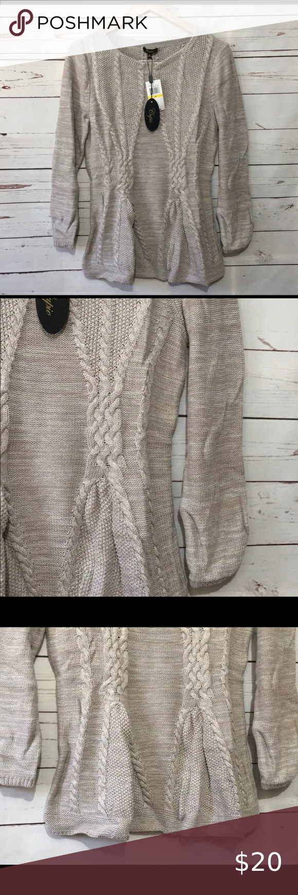 Stylish Cupio Knit Peplum Sweater Brand New With Tags