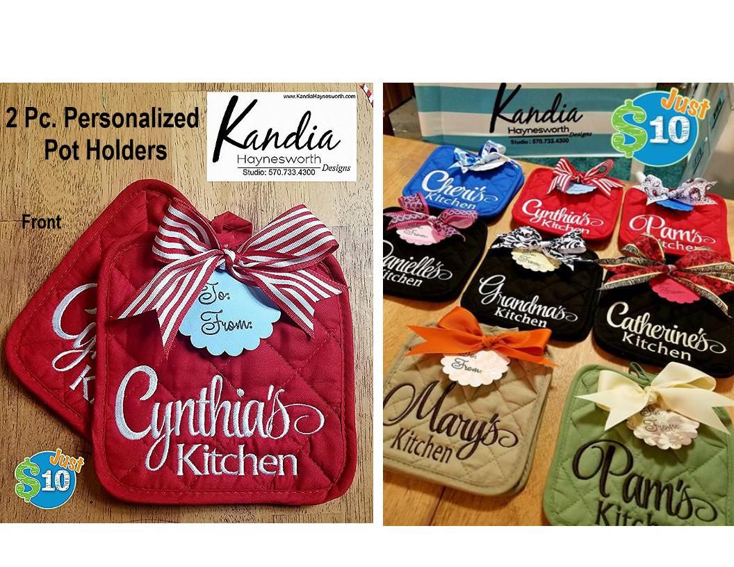 2 Pc Personalized Pot Holder Set T Wrapping Services T Wrapping Art N Craft