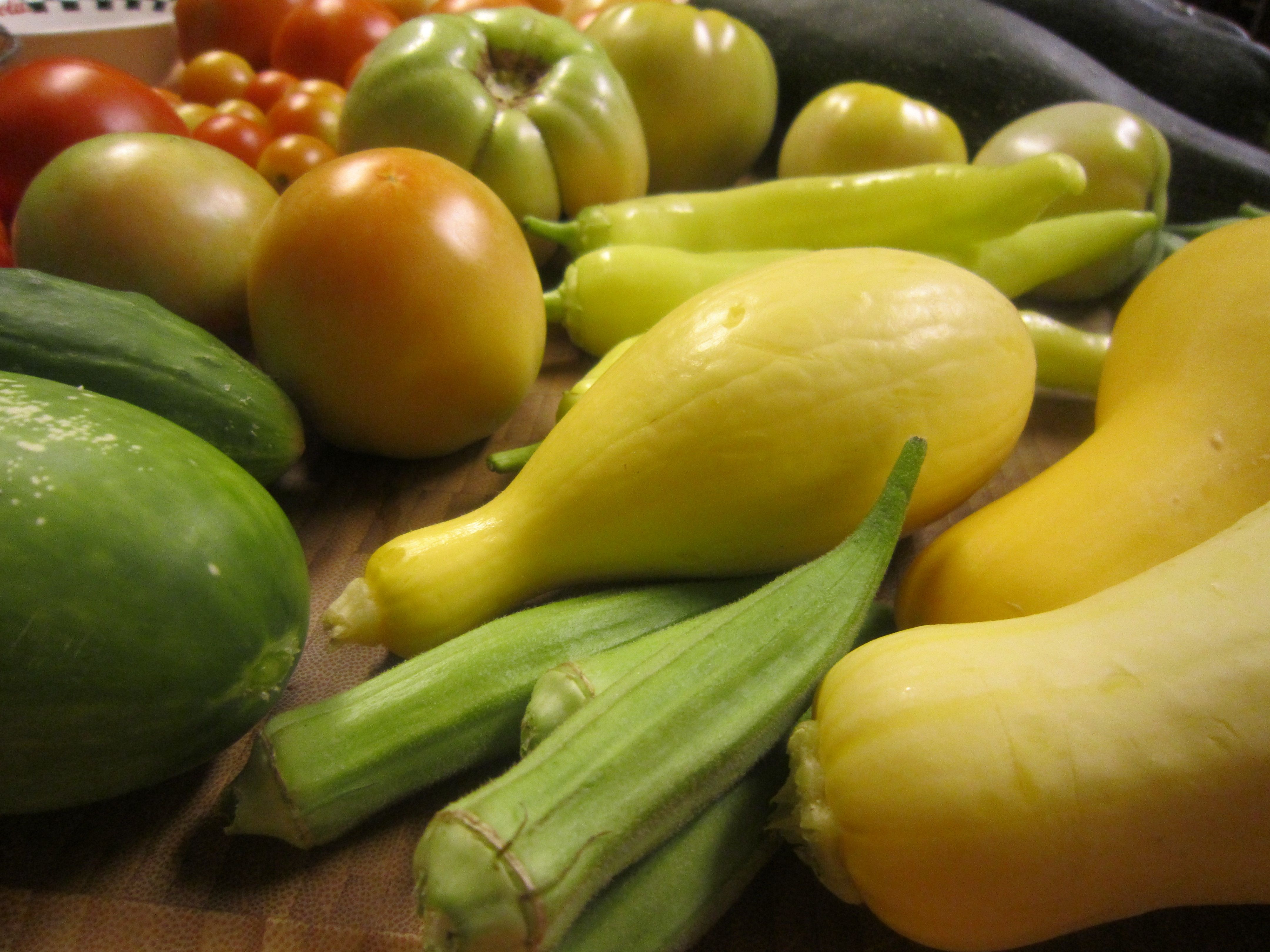 Squash Okra Cucumbers Tomatoes Peppers And Zucchini Stuffed