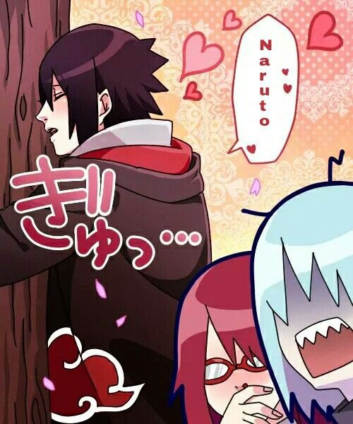 Sasuke Why Are You Hugging The Tree While Thinking Of Naruto We Heart It Sasuke Naruto
