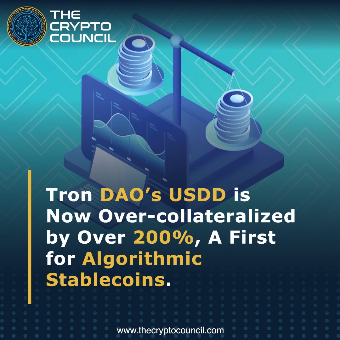 Tron DAO’s USDD is Now Over-collateralized by Over 200%, A First for ... Tron DAO’s USDD is Now Over-collateralized by Over 200%, A First for ...