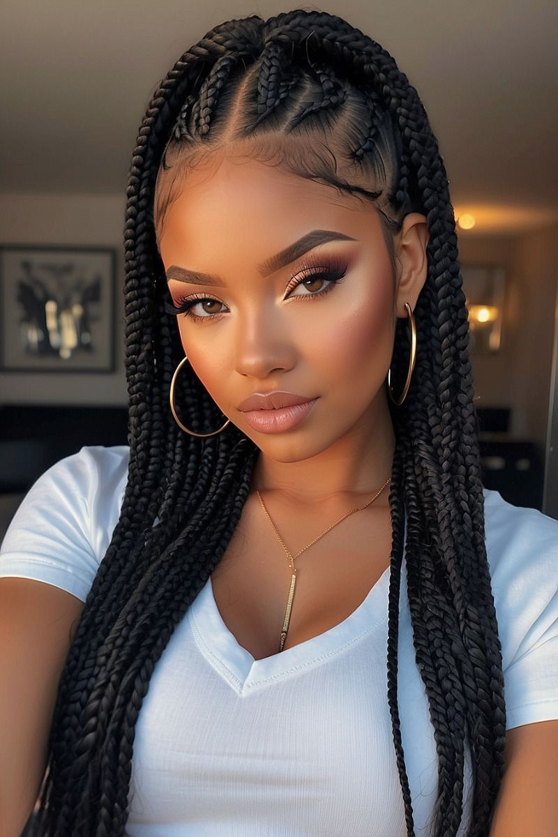 10 Boho Inspired Hairstyles Using Box Braid Crochet Braided Hairstyles Goddess Braids Braids