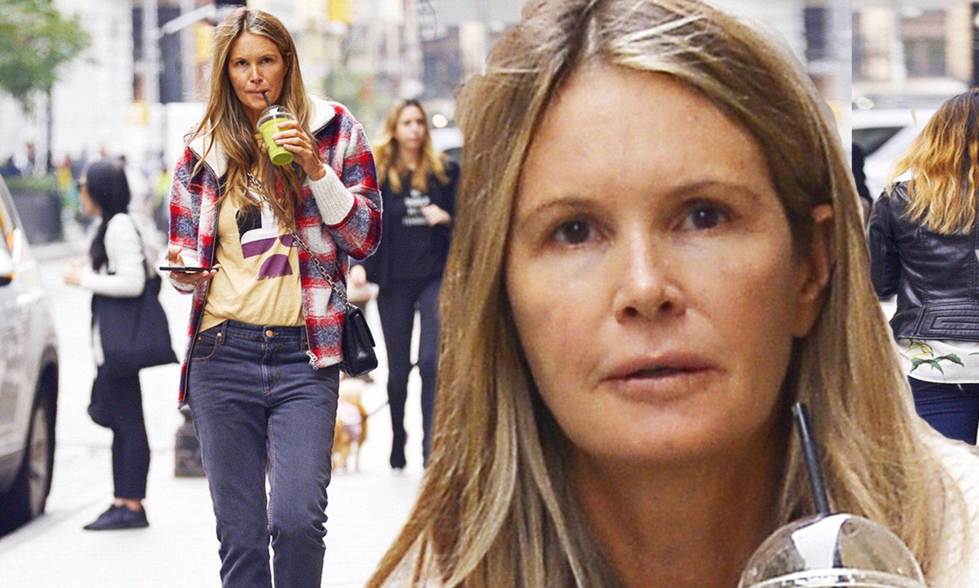 Elle Macpherson 54 Goes Makeup Free As She Sips A Green Juice In Nyc