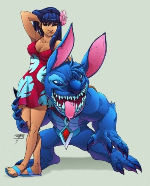 Grown Up Lilo And Stitch With Images Cartoon Disney Fan Art Cartoon Art