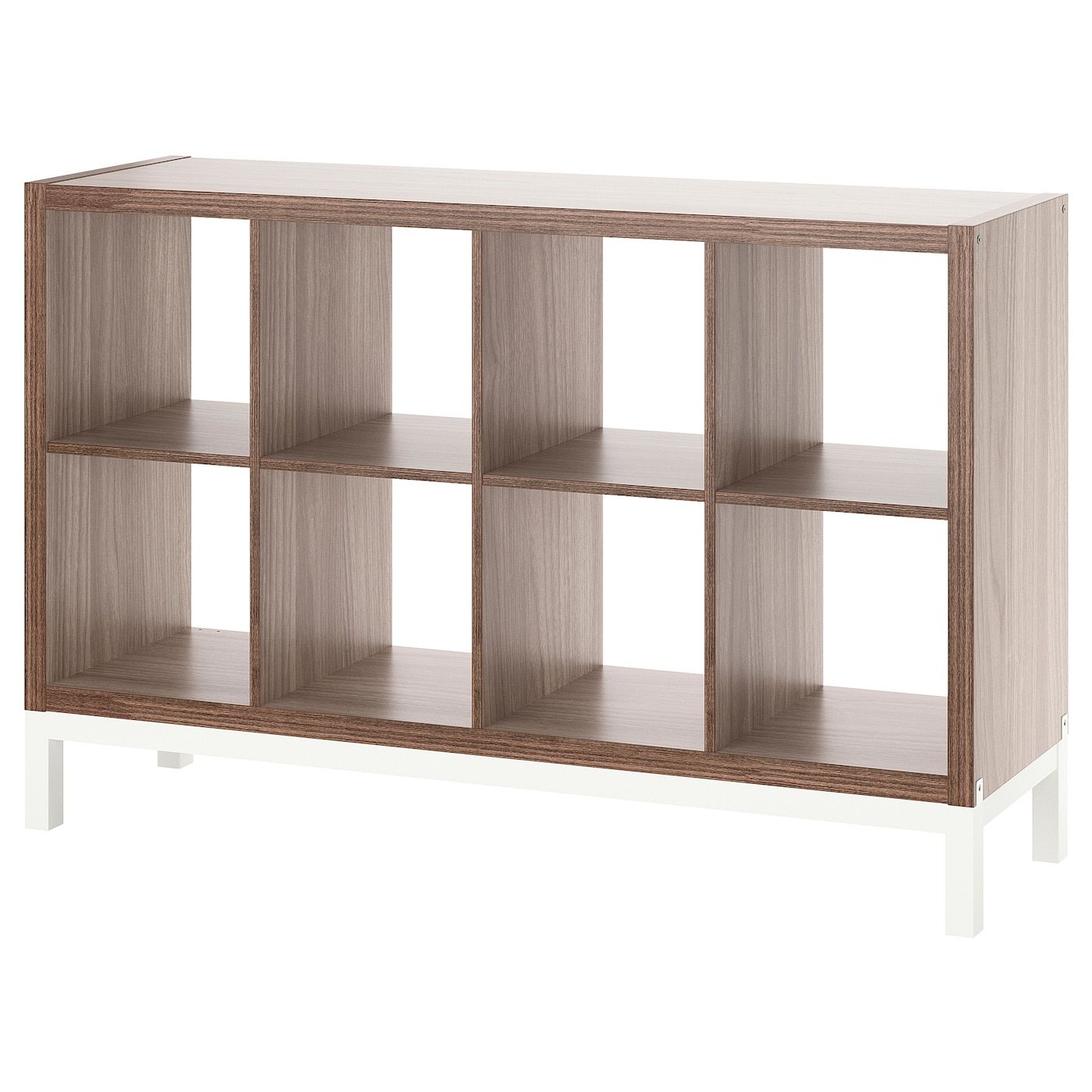 Kallax Shelving Unit With Underframe Walnut Effect Light Gray White