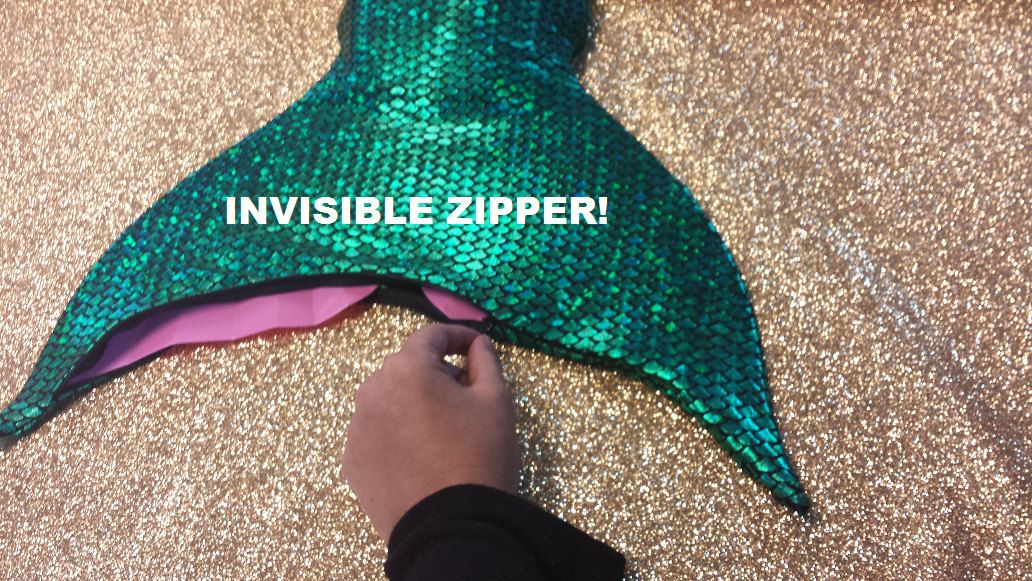 Mermaid Tail Walkable Swimmable With Invisible Zipper Bottom Add