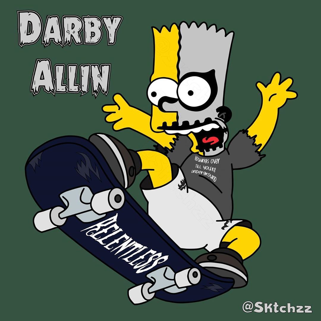 Darbyallin Thesimpsons Bart Bartsimpson Aew Prowrestling Skateboard Mashup In 2024