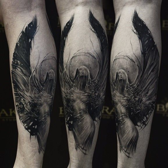 15 Tantalizing Dark Angel Tattoos Mysterious Tattoo Tattoos Dark Angel Tattoo