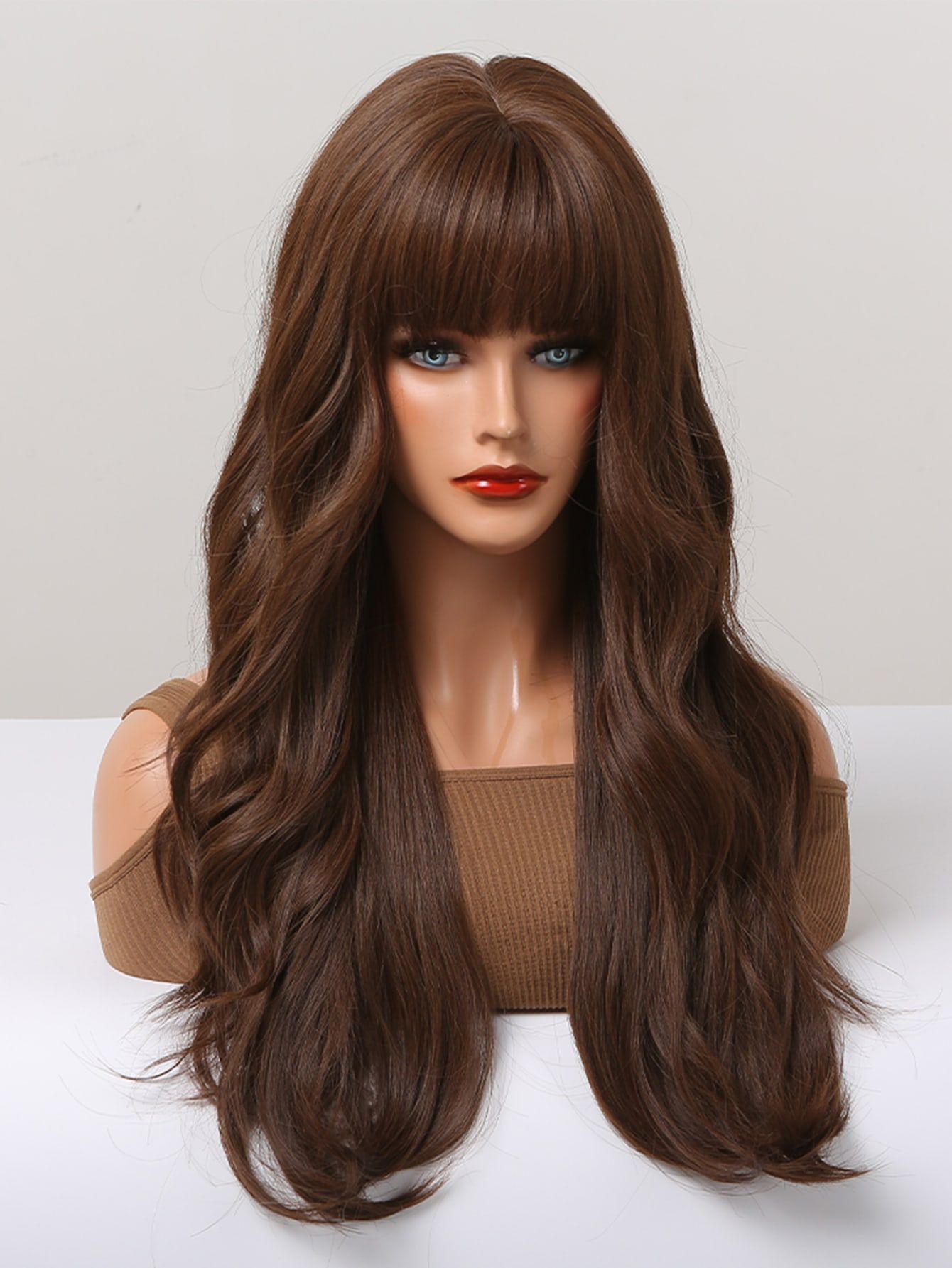 Long Body Wave Synthetic Wig With Bangs Long Hair With Bangs Wigs With Bangs Wigs