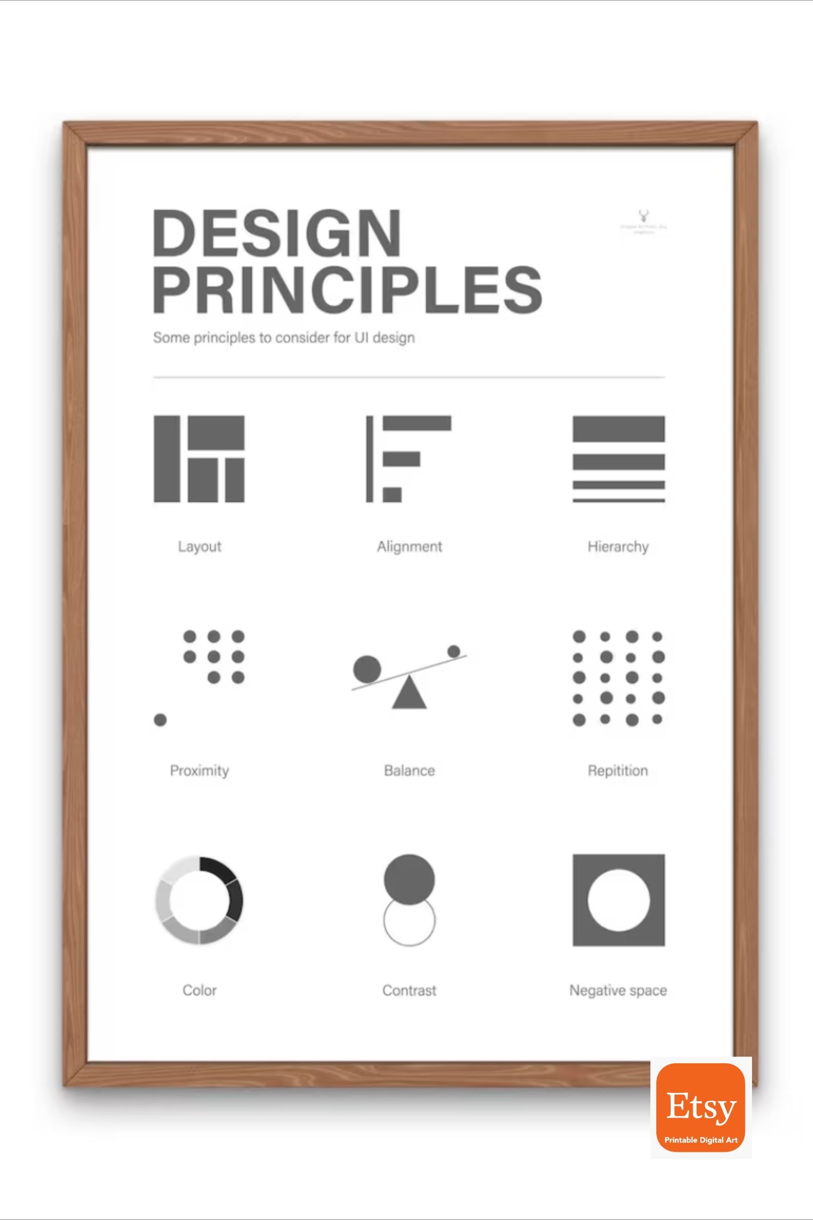 UX UI Design Principles Printable Poster UX UI Design Principles Printable Poster