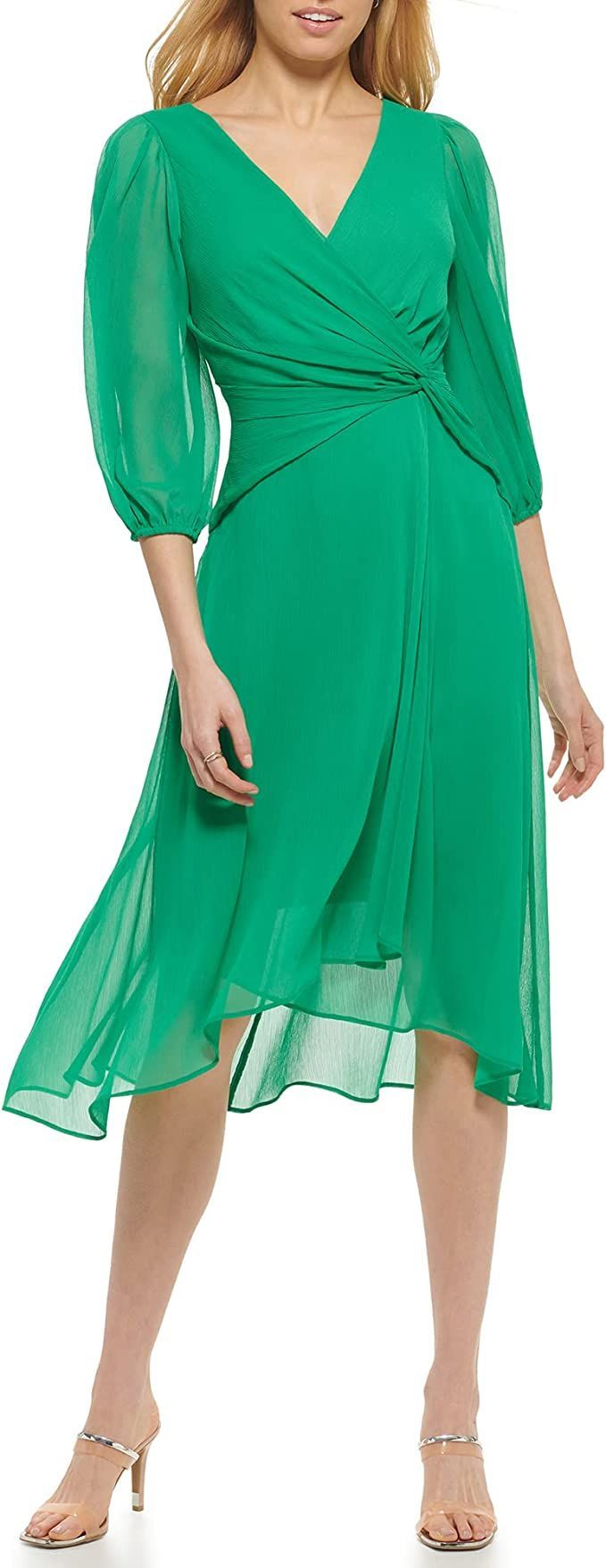 Dkny Womens Chiffon Sleeve Sheath
