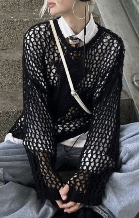 Pin On Outfits Long Sleeve Knit Tops Y2k Clothes Knitted Pullover
