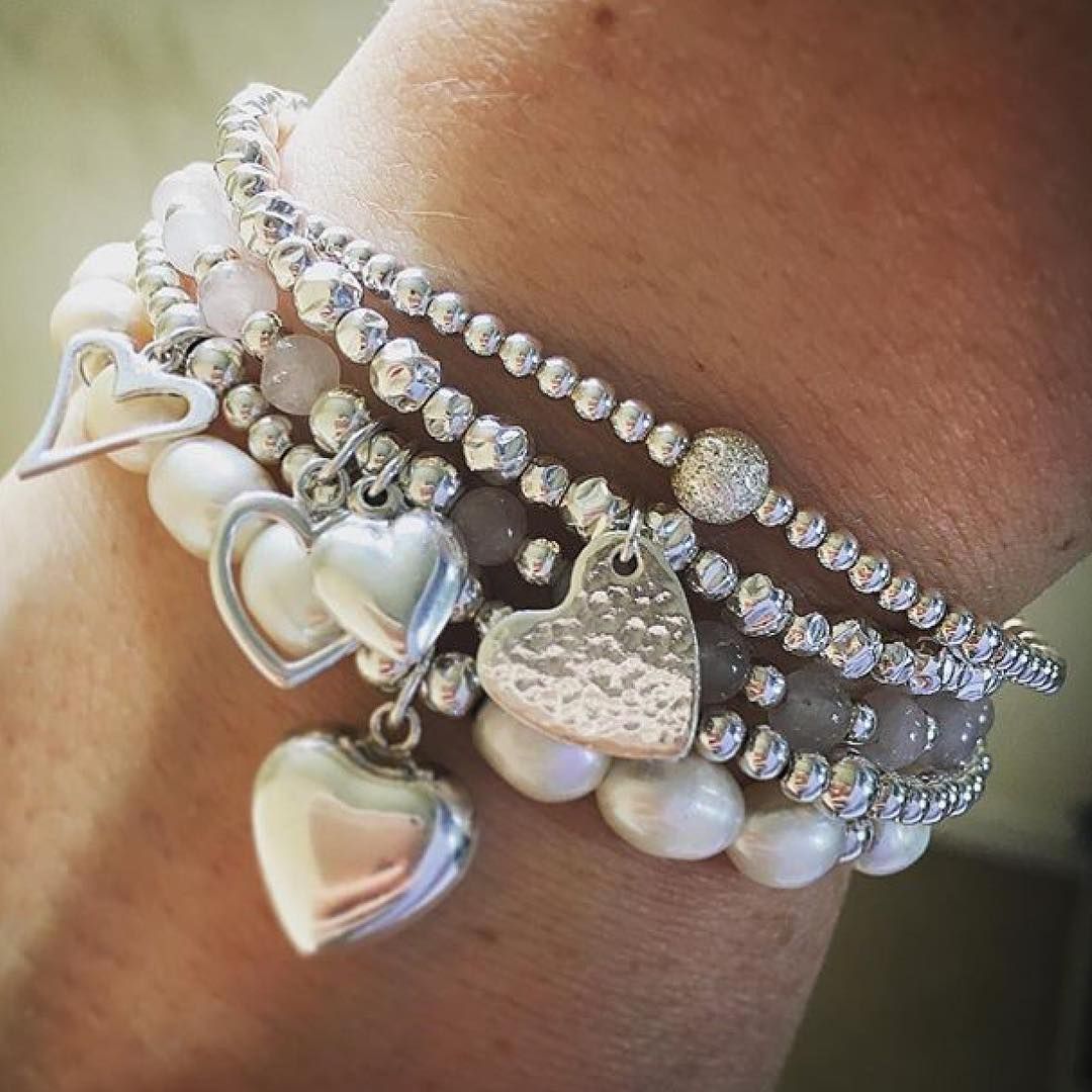 Bracelet Stack Stacking Stretch Bracelets Sterling Silver Bracelets