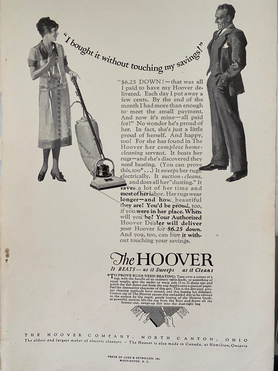1925 National Geographic Hoover Vacuum Ad Hoover National