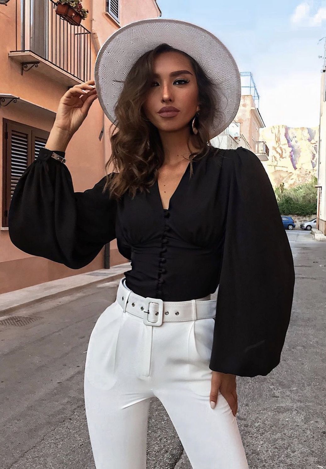 Bishop Sleeve Button Front Blouse Artofit