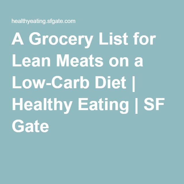 A Grocery List For Lean Meats On A Low Carb Diet Low Fiber Foods