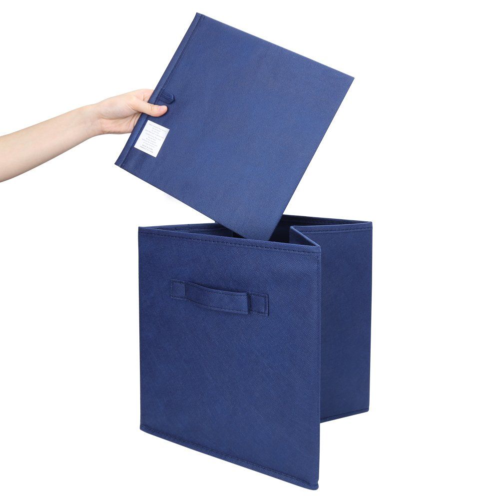 Ezoware Set Of 6 Foldable Fabric Basket Bin Collapsible Storage Cube