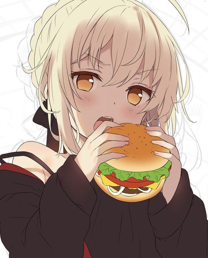 Saber Burger Anime Neko Anime Chibi Anime Characters