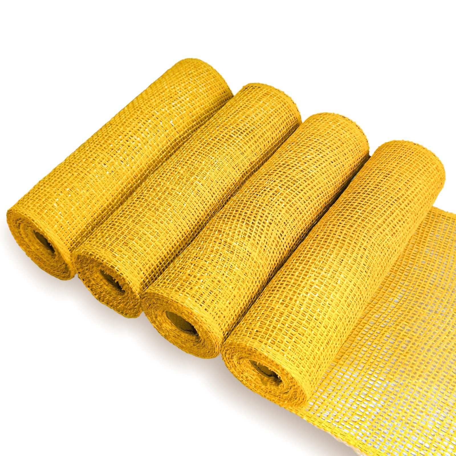 Yellow Poly Burlap Mesh Ribbon for Wreath Supplies Yellow Poly Burlap Mesh Ribbon for Wreath Supplies