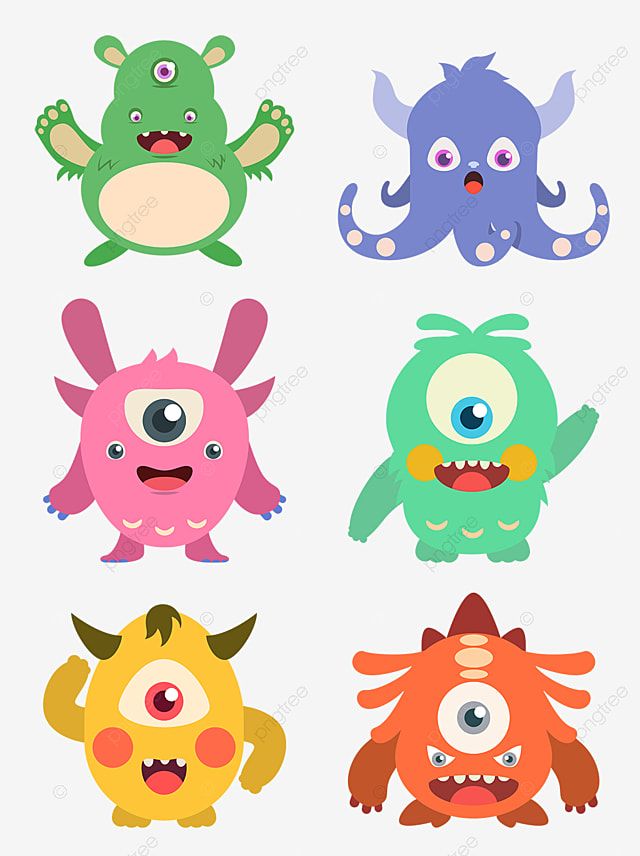 Gambar Reka Bentuk Kartun Raksasa Kecil Yang Comel Dengan Mata Besar