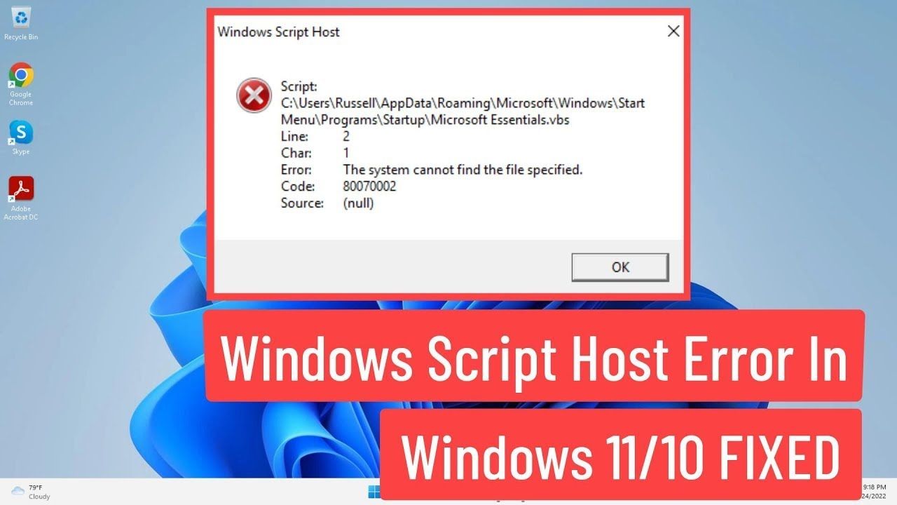 Windows Script Host Error Cannot Find Script File How To Fix This