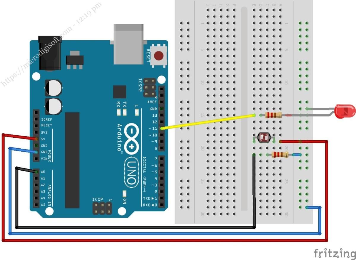 Arduino Board Light Sensor Home Automation Bar Chart Control Led Power Bar Graphs