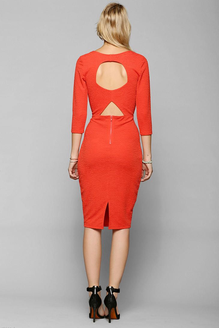 Silence Noise Kaige Textured Bodycon Midi Dress