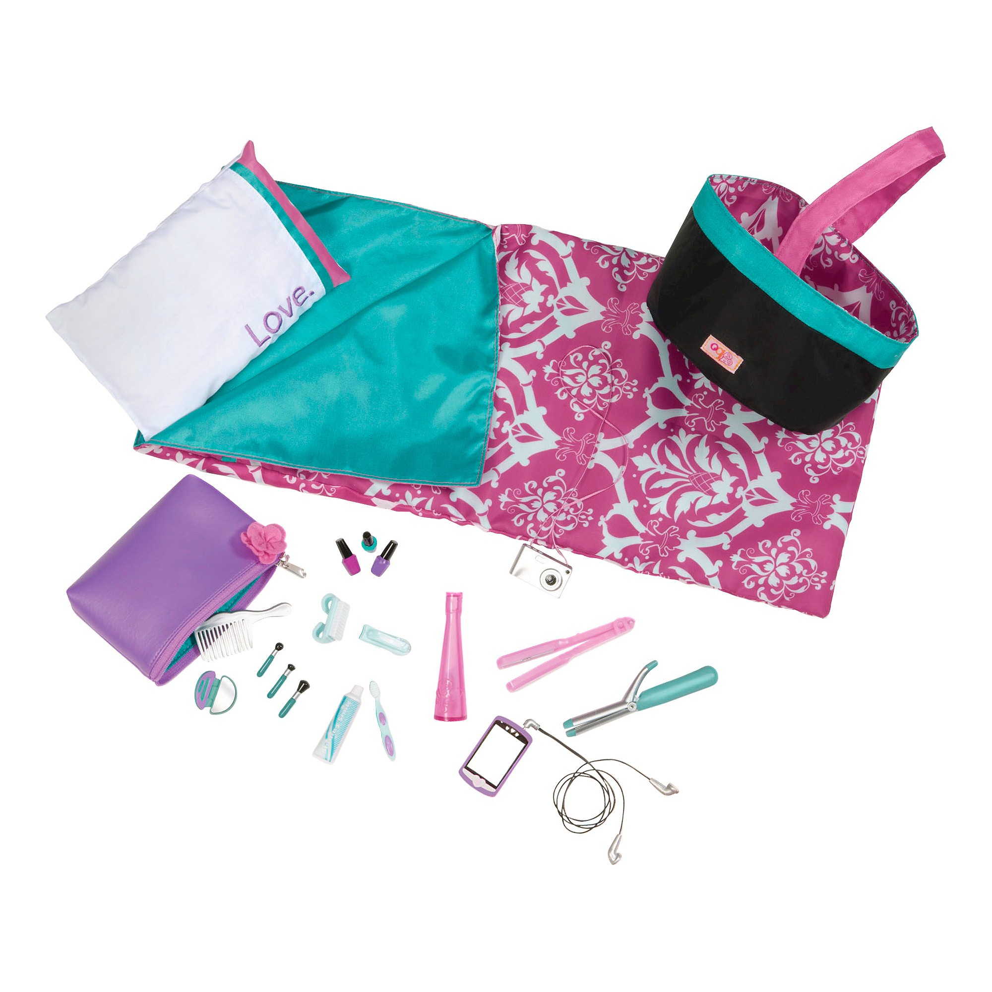 Our Generation Slumber Party With Sleeping Bag Doll Accessory Set For