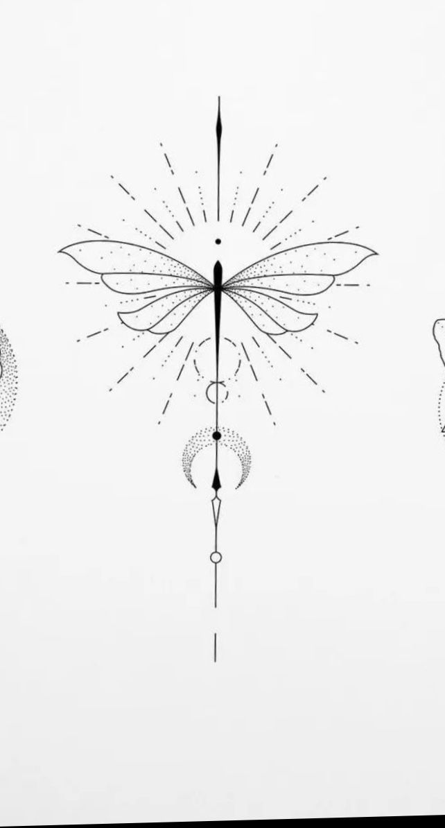 Fairy Wings Dragonfly Tattoo Design Spine Tattoos Black Ink Tattoos