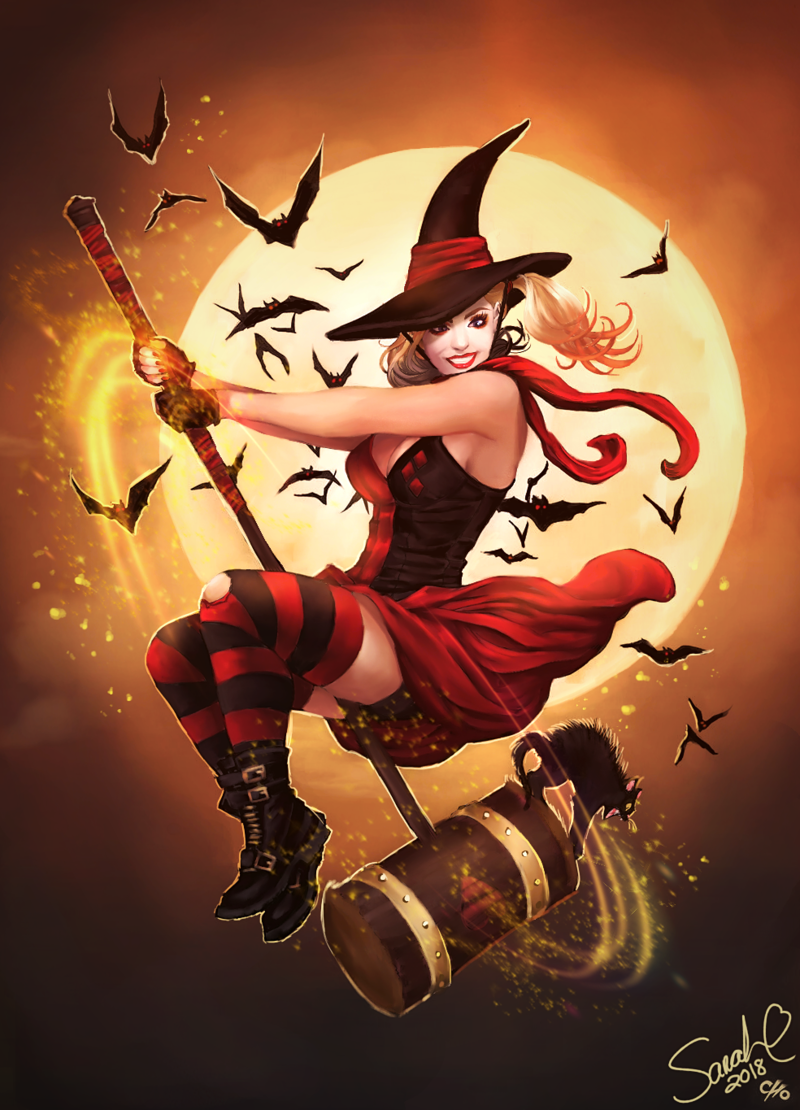 Witch Harley Quinn Frank Cho Pencils And Sarah Christina Colors