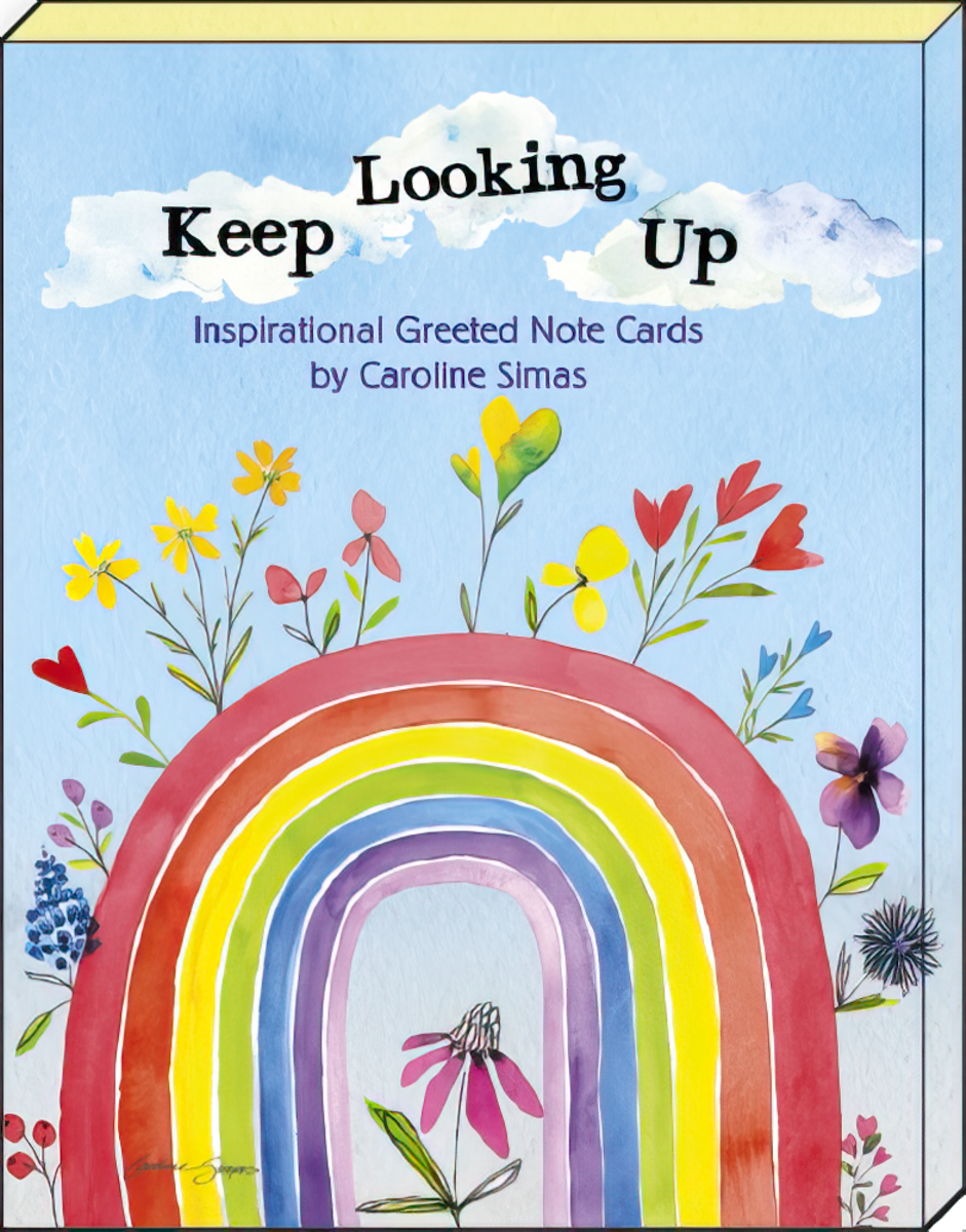 Keep Looking Up Inspirational Greeted Note Card Assortment In 2024 Note Cards Rainbow Art