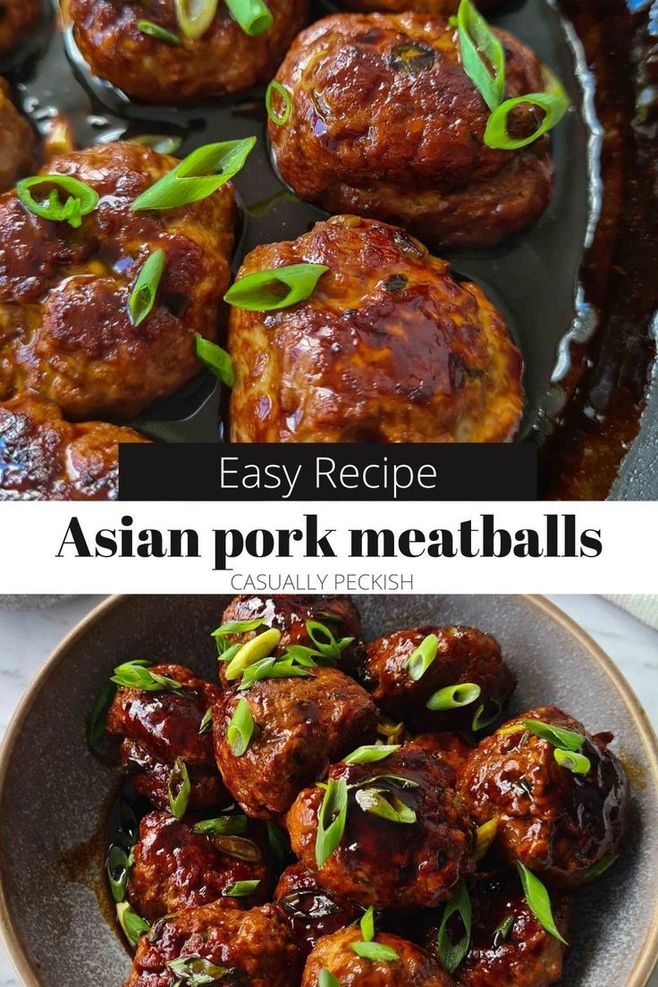 Asian Pork Meatball Recipe Asian Meatballs Meatball Recipes Easy