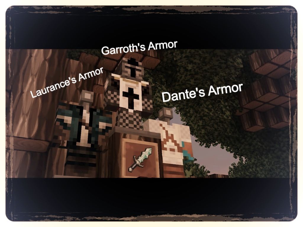 Laurances Armor Garroths Armor And Dantes Armor On Mc Diaries Aphmau Aphmau Art